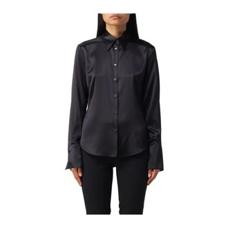 Pinko Rundgeschnittenes Slim-Fit-Hemd - - Blouses & Shirts - Damen - Schwarzk - XL
