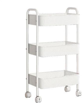 Generic Rollbarer Aufbewahrungswagen, Rollwagen mit Rädern, multifunktionaler Küchenwagen, Wagen mit 3 Ablagen, mobiler Aufbewahrungs-Organizer, Werkzeugwagen