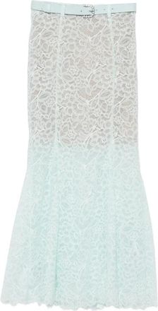 Self Portrait Femme, Jupes, Vert, Taille: 34 FR Lace Midi Skirt