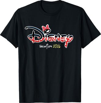 Disney Minnie Mouse Script Logo Vacation 2026 Trip Matching T-Shirt