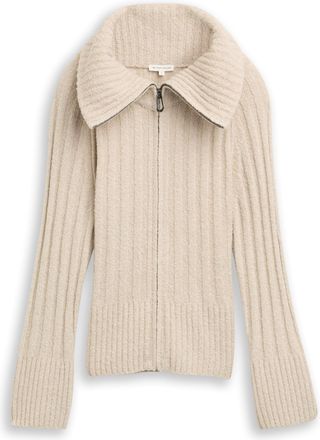 Tom Tailor Damen 1049135 Cardigan Mit Troyer-Kragen, 36844 - Sand Stone Beige Melange, M EU