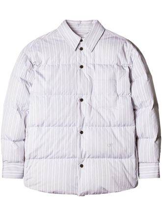 Off-white surchemise matelass&eacute;e &agrave; rayures - Gris