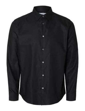 Selected Slhslimclark Ls Noos T-Shirt, Noir, M