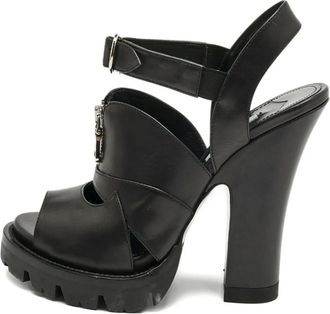 Prada sandales &agrave; d&eacute;tails de zips - Noir