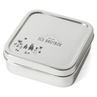 Eco Brotbox | Brotbox Classic | quadratische Brotdose aus Edelstahl | mit fr&ouml;hlicher & langlebiger Lasergravur! | Kinder | 500 ml (Monster)