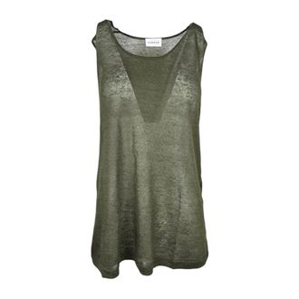 P.A.R.O.S.H. Milit&auml;rstil Leinentop - - Tops - Damen - Gr&uuml;n - M