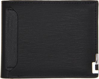 Generic Multifunktions-Herren-Geldbörse, PU-Leder, Kurze Karten-Geldbörse, Lässige Mode, Eisenkante, Flip-Geldbörse für ältere Menschen (Black)