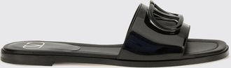 Valentino Garavani Sandales plates VLogo Signature en cuir verni &agrave; talon bas