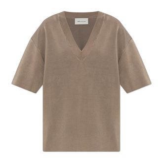 Ami V-neck T-shirt - - Tops - Damen - Braun - M