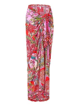 Camilla frill-edge sarong - Rot