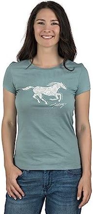 Mustang Jeans T-shirt dété à col rond et col rond - Coupe ajustée - Manches courtes - Logo imprimé - 100 % coton - Blanc, bleu, vert, rouge, S, M, L, XL, XXL, Turqu