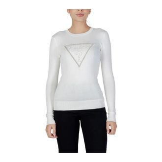 Guess Femme, Pulls, Blanc, Taille: 40 FR T-shirt imprim&eacute; &agrave; manches longues et col rond