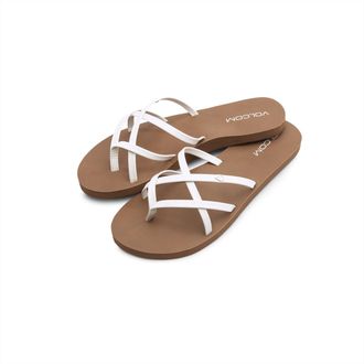 Volcom Damen New School Flip Flop Sandale, Wei&szlig; - Neu, 42 EU