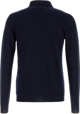 Balenciaga Wool Knit Polo Shirt - Navy