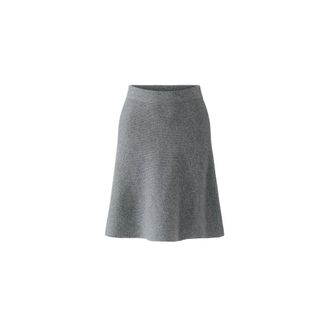 Oui Jupe en maille - Femme - Jupes - Gris - Taille: 38 FR