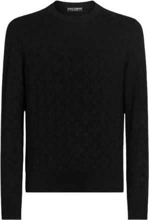 Dolce & Gabbana Homme, Pulls, Noir, Taille: XL Maille col rond