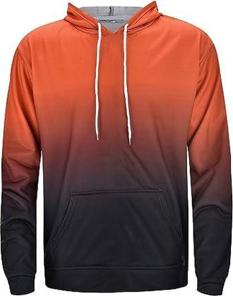 Generic Hoodie Homme Y2K D&eacute;grad&eacute; Cordon Drawstring - Graphique Tendance Printemps Entra&icirc;nement Running Poches Lat&eacute;rales, Pullover Casual Moderne & Respirant(O