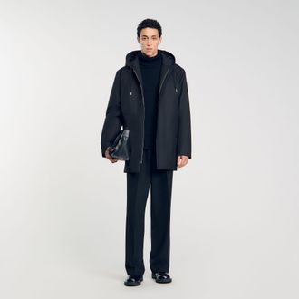 Sandro Parka mit Rei&szlig;verschluss und Kapuze