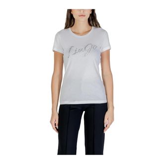 Liu Jo Wei&szlig;es Bedrucktes Baumwoll-T-Shirt mit Kurzen &Auml;rmeln - - Tops - Damen - Wei&szlig; - L