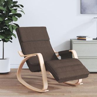 vidaXL Chaise &agrave; bascule Marron fonc&eacute; Tissu Vidaxl