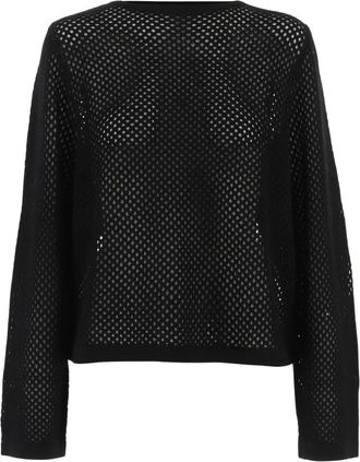 Allude Femme, Pulls, Noir, Taille: 40 FR Pull ras du cou en maille