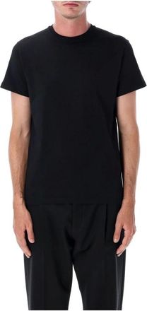 Jil Sander Homme, Tops, Noir, Taille: XS T-shirt ras du cou en coton