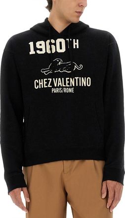 Valentino Cotton-Viscose Blend Hoodie - Black