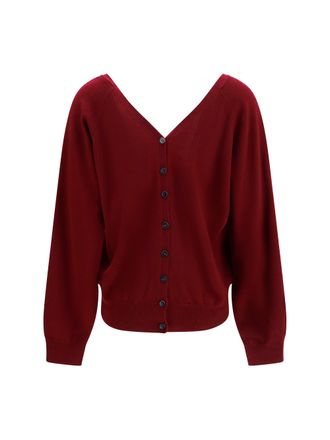 Lisa Yang Womens Jiani Cashmere Cardigan Deep Plum Kashmir-Capra Hircus Kashmir/capra Sweater