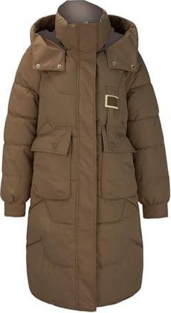 Generic Doudoune Femme Longue Cintrée Femme Hiver Manteau Matelassé Long à Capuche Pour Longueur Maxi Veste Bouffante à Manches Longues Manteau Rembourré Four