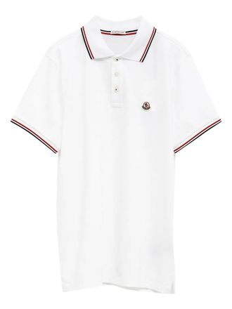 Moncler polo à patch logo - Blanc