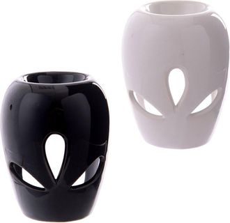 Puckator OB165 Brucia Essenze olio in Ceramica Petali Intagliati da 10 cm, gemischt, Heigth 10.5cm Diameter 8cm