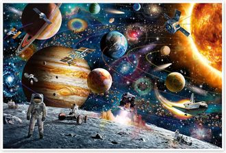 Posterlounge Weltraumausflug Poster von Adrian Chesterman 60 x 40 cm Bunt Wandbilder Wanddeko
