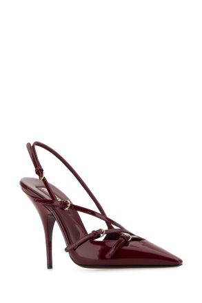 Miu Miu Womens Tyrian Purple Leather Pumps Porpora Vitello Scarpe Con Tacco High Heel Shoes