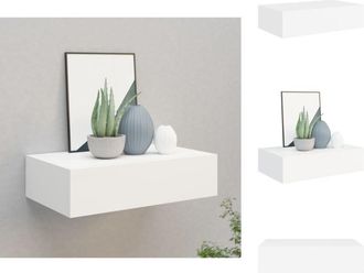 vidaXL Wandregal mit Schublade Weiß 40x23,5x10 cm mdf - Wand Regal - Regal Mit Schublade - Weißes Regal - Kleines Regal - Möbel Für Wohnzimmer