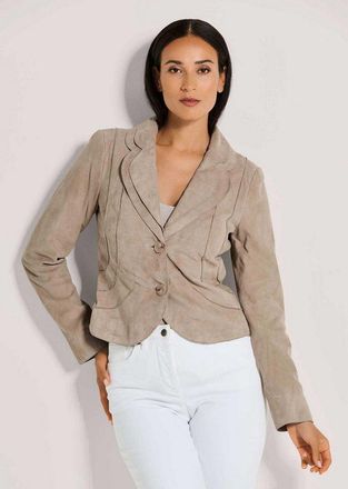 Madeleine Lederjacke Kurzblazer aus Ziegenvelours-Leder