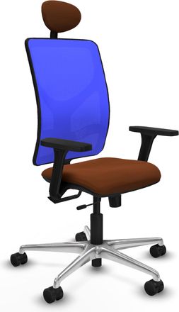 Piqueras y Crespo Stuhl f&uuml;r Kontrollzentren mit 3D-Armen, h&ouml;henverstellbarer Lendenwirbelst&uuml;tze und festem Kopfteil, ausgestattet mit Syncro/Traslack und Schneideschaum