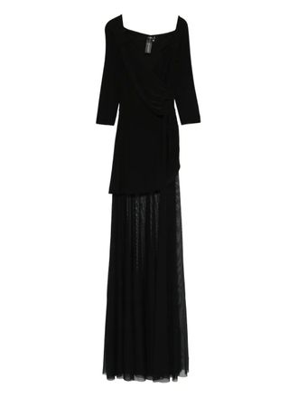 Norma Kamali robe longue à design drapé - Noir
