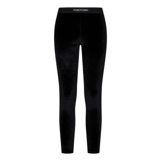 Tom Ford Femme, Pantalons, Noir, Taille: 40 FR Stretch Logoed Leggings