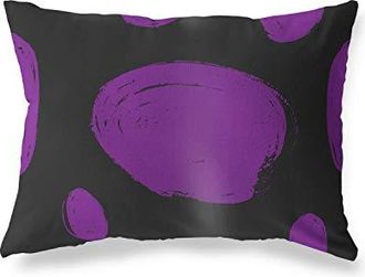 Bonamaison Le Jardin du Lin Kissenbezug Zierkissenbezug Lila-Schwarz Kissenbezug, Für Bett, Auto, Sofa, Haus, Wohnzimmer, Schlafzimmer, Dekoration, 45x60 Cm - En