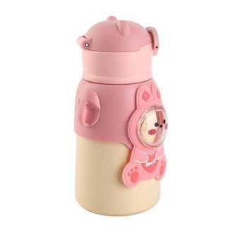 Generic Taidda Flacon Deau isol&eacute; en Acier Inoxydable pour Enfants Mignons avec Paille Portable pour les Tout-petits Forme de Dessin anim&eacute; color&eacute; 500 Ml Activi