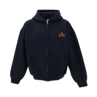 Rhude SweaT-shirt &agrave; capuche zipp&eacute; American Spirit - Homme - Sweatshirts et sweats &agrave; capuche - Noir - Taille: M