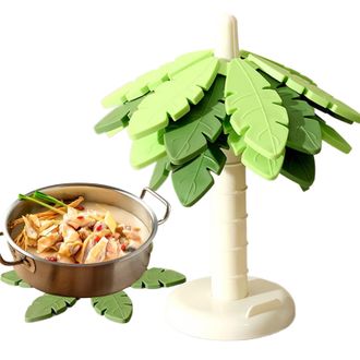 Generico Stapelbare Baumpositionen - Silikon-Positionen | Baumtrivates aus Silikon für heiße Töpfe | hitzebeständiges Teppichzubehör zum Schutz von Utensilien