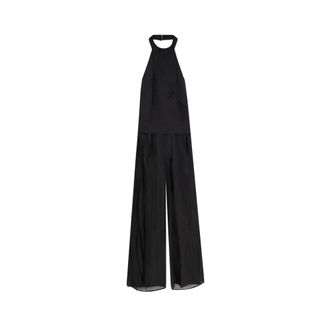 HUGO BOSS Femme, Combinaisons et Ensembles, Noir, Taille: 32 FR High Neck Pleated Jumpsuit