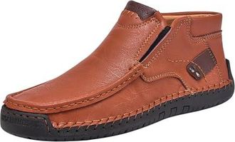 Generic Mocassins plats en cuir faits &agrave; la main pour homme - Semelle souple - Confortables - Antid&eacute;rapants et respirants - Pour la conduite en plein air et le