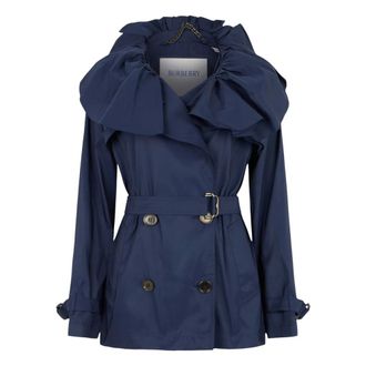 Burberry Kurzer Trenchcoat aus technischem Stoff - - Coats - Damen - Blau - 2XS