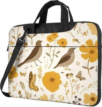 Generic Sacoche pour ordinateur portable de 15,6 avec bandouli&egrave;re - Motif oiseau dautomne - Housse de protection antichoc pour ordinateur portable - Jaune, mu