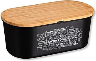 KESPER | Brotbox, Material: Melamin, Bambus, Ma&szlig;e: B: 34 x H: 14 x T: 18 cm, Farbe: Schwarz,Braun | 58503