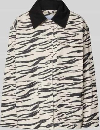 Lala Berlin Jeansjacke mit Allover-Animal-Print