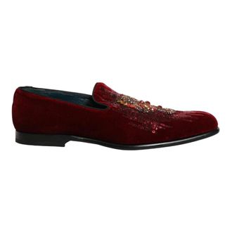 Dolce & Gabbana Sequin Gemstone Dress Loafers - - Shoes - Herren - Braun - 43 EU