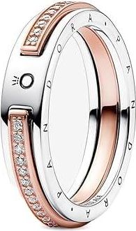 Pandora Pandora Signature Bague Logo bicolore Pavé, taille 60